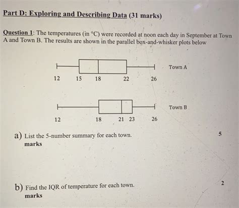 solved part d exploring and describing data 31 marks question 1