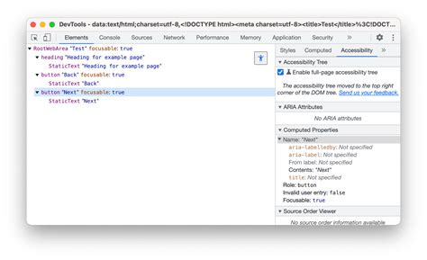 Chrome Devtools의 전체 접근성 트리 Blog Chrome For Developers