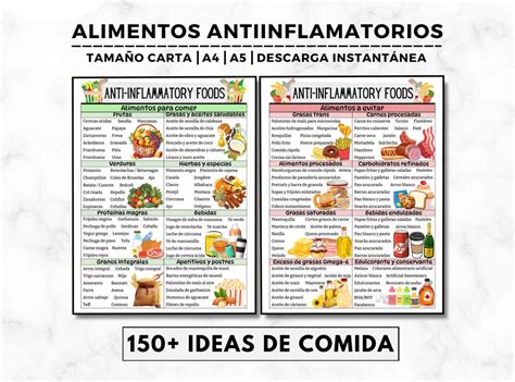 Anti Inflammatory Food Guide Spanish Meal Plan And Grocery List Digital