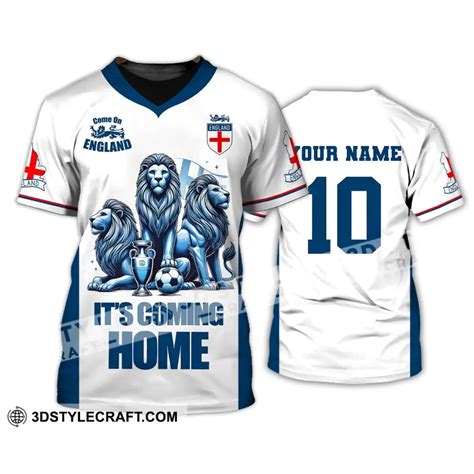 Unisex Shirt Custom Name And Number England Football Shirt England F