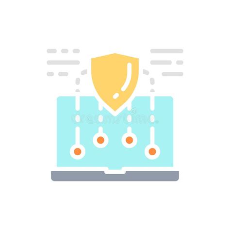 Vector Security Laptop Web Protect White Line Icon Stock Vector Illustration Of Network
