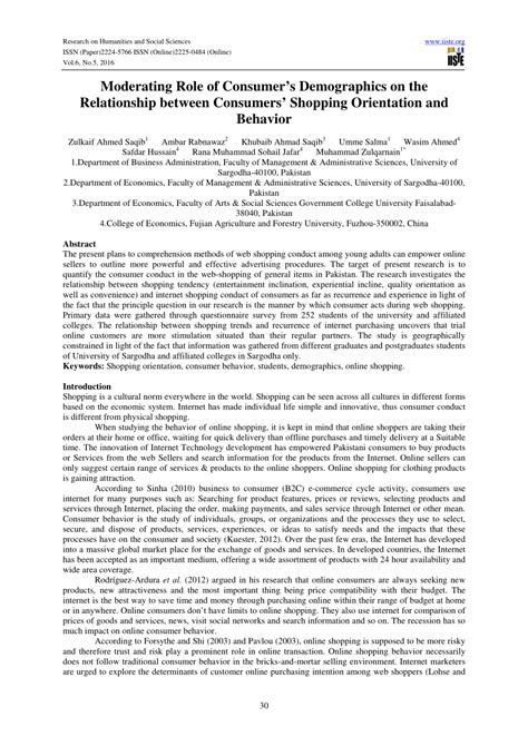 Pdf Moderating Role Of Consumers Demographics On The Relationship