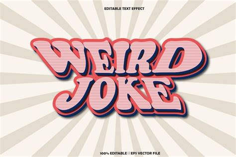 Premium Vector Weird Joke Editable Text Effect Emboss Vintage Style