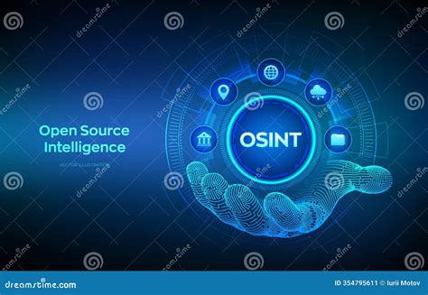 Open Source Intelligence Osint Icon In Wireframe Hand Open Data