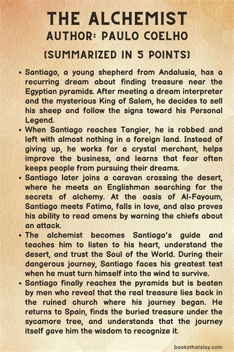 The Alchemist Summary Characters And Themes