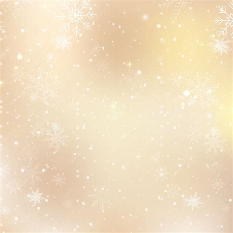 Premium Vector Gold Snowflakes Background