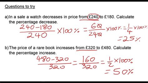 Increase And Decrease By A Fraction Calculator Youtube