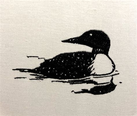 Loon Black Machine Embroidery Pattern Embroidery Design Digital File Etsy