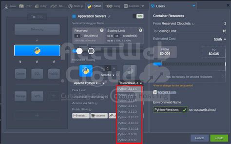 Python Versions Accuweb Cloud