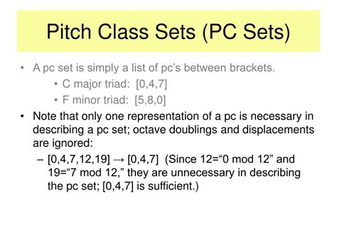 Ppt An Introduction To Pitch Class Set Theory Powerpoint Presentation