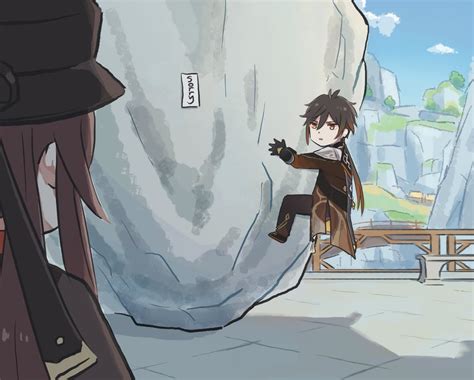 Hu Tao And Zhongli Genshin Impact Drawn By Xinzoruo Danbooru