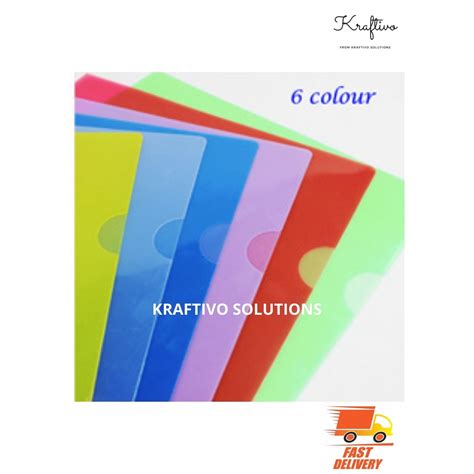 E 310 A4 Pp L Shape Folder Extra Thick Pp L Shape File Tebal A4 20c 6 Colour Selection