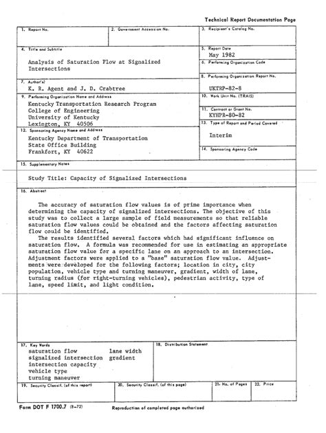 Fillable Online Analysis Of Saturation Flow At Signalized Intersections Fax Email Print Pdffiller