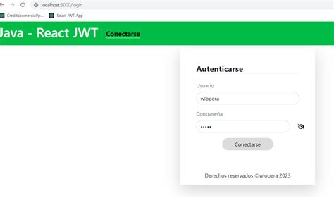 GitHub Wlopera Java React Jwt Proyecto Java React Uso Token Login Logout Data