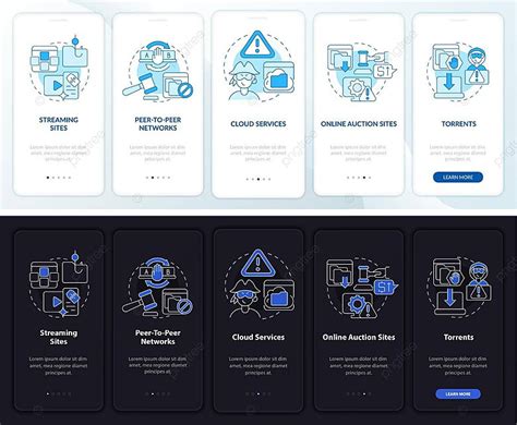 Identifying The Origins Of Piracy On The Mobile Onboarding App Page Vector Icon Cybercrime