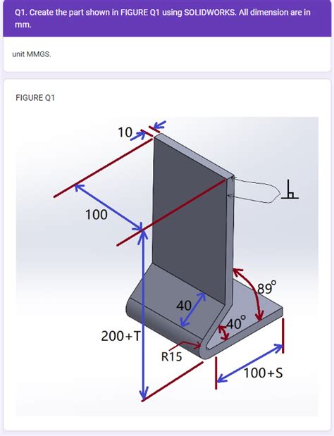 Solved Q1 Create The Part Shown In Figure Q1 Using