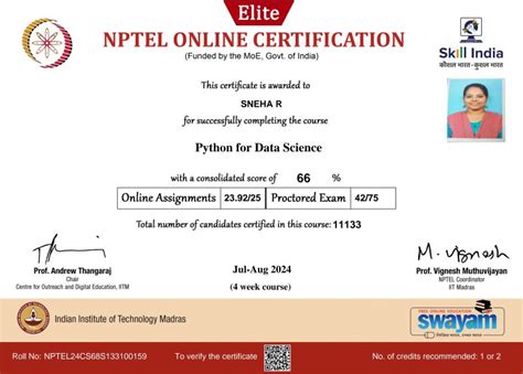 Pythonfordatascience Datascience Nptel Python Continuouslearning Sneha Ramesh
