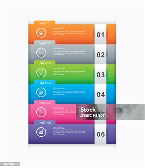 6 데이터 인포 그래픽 탭 종이 인덱스 템플릿 벡터 일러스트 추상 배경입니다 워크플로 레이아웃 비즈니스 단계 배너 웹 디자인에 사용할 수 있습니다 인포그래픽에 대한 스톡
