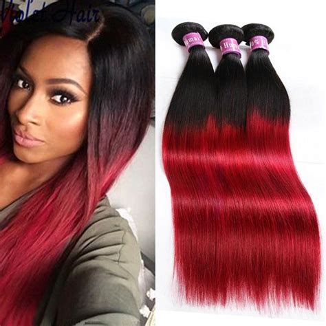Red And Black Ombre Hair Extensions