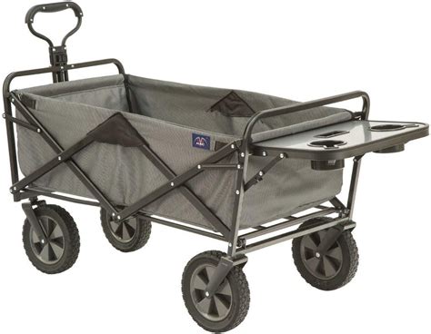 Macsports Collapsible Outdoor Utility Wagon With Folding Table And