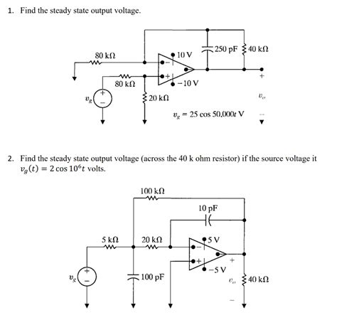 solved 1 find the steady state output voltage 2 find the