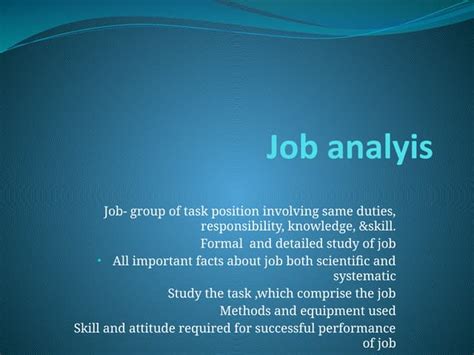 Job Analyis Pptx Final Pptx For Bba Final Year Ppt