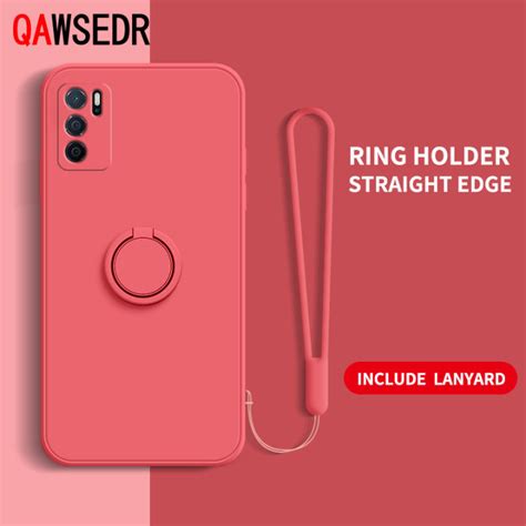 QAWSEDR Ring Holder Buckle Case For OPPO A17 Anti Falling Shockproof Full Coverage Phone Casing