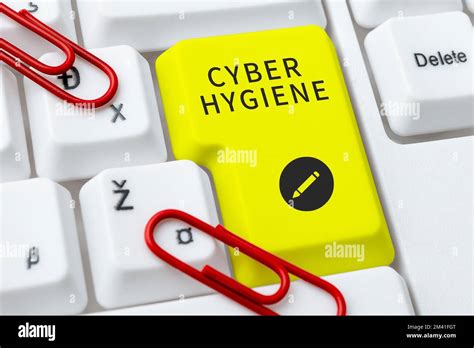 Text Showing Inspiration Cyber Hygiene Business Showcase Steps That Computer Users Take To