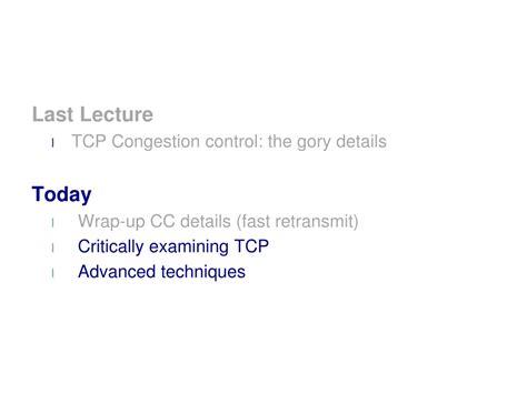 Ppt Tcp Congestion Control Techniques Part Ii Overview Powerpoint Presentation Id8848185