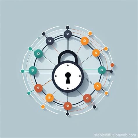 Logo Flat Style Of Lock Made Of Connected Nodes Like Graph Prompts