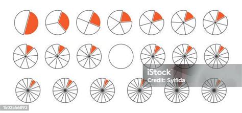 원 나누기 분수 파이 20 슬라이스 차트 벡터 아이콘 인포그래픽 조각 피자 20 부분 그래픽 라운드 일러스트레이션 피자에 대한