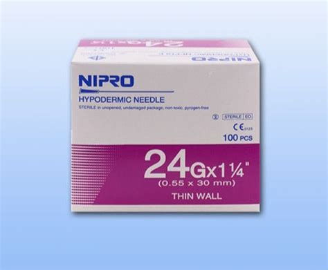 Nipro เข็มฉีดยา ขนาด 24g X 1 14 นิ้ว ซอง