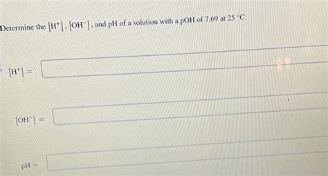 Solved Determine The H OH And PH Of A Solution With A Chegg Com