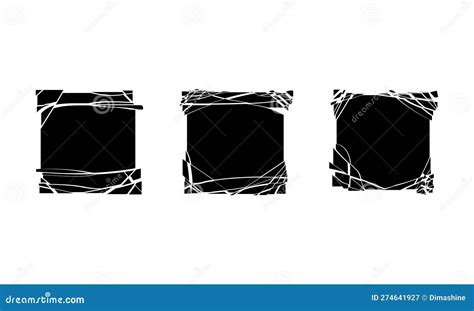 Set Black Square Explode Shapes Cube Broken Vector Geometric
