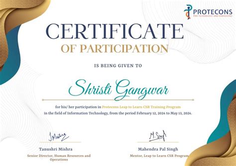 Shristi Gangwar On Linkedin 🚀 Excited To Share My Training Journey 🚀 Im Thrilled To Announce The