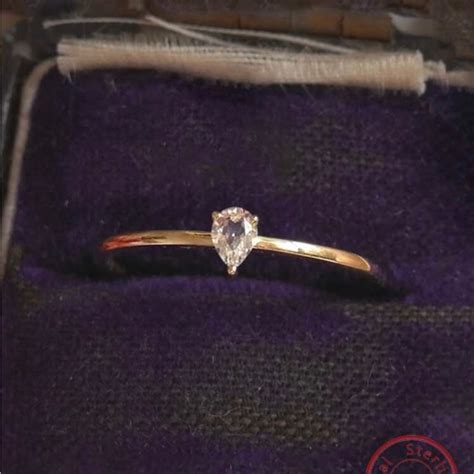 Jewelry Gold Tone Tear Drop 925 Sterling Silver Ring Poshmark
