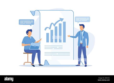 Business Financial Report Entrepreneurs Cartoon Characters Writing