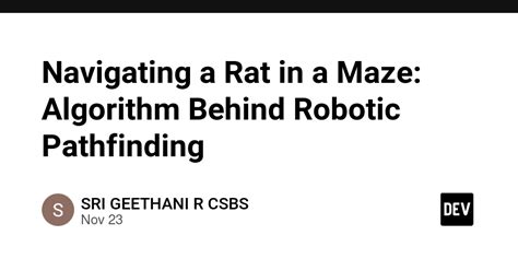 Navigating A Rat In A Maze Algorithm Behind Robotic Pathfinding Dev