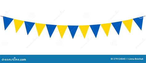 String With Triangular Flags Garland For Celebrating Happy Birthday Anniversary Holiday In In