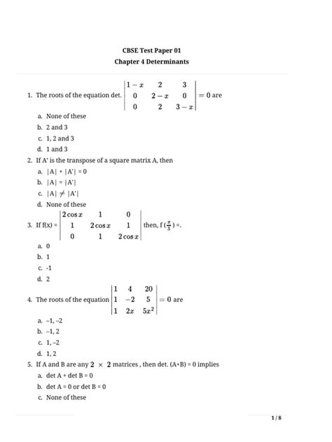 Determinants Pdf Determinant Matrix Mathematics