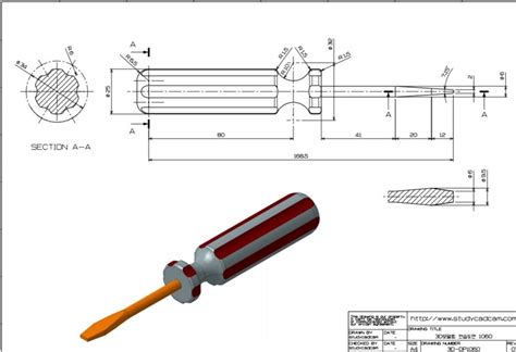 Diagram Of Screwdriver Components In Autocad 3d çizimler Endüstriyel