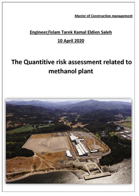 Solution The Quantitive Risk Assessment Related To Methanol Plant