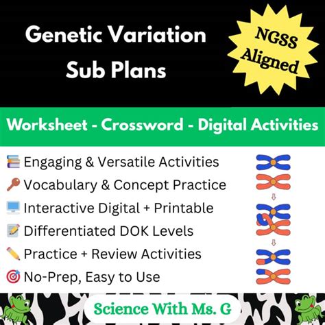 Genetic Variation Sub Resources Worksheet Digital Review Puzzle