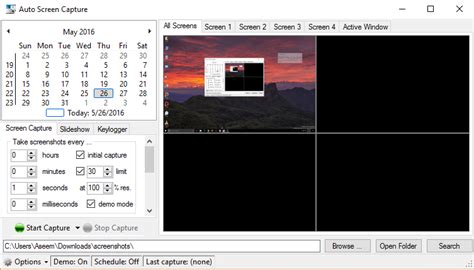 Capture Screenshots At Defined Time Intervals Automatically In Windows