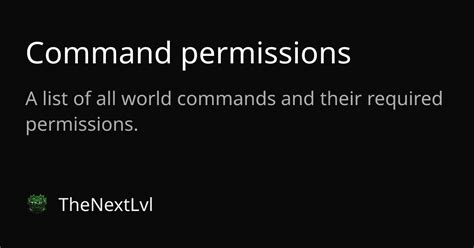 Command Permissions