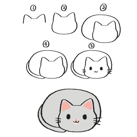 How To Draw A Supercute Kawaii Cartoon Cat Kitten Napping Easy Step By Step Drawing Tutorial For