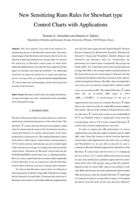Pdf New Sensitizing Runs Rules For Shewhart Type Control Charts With Applications