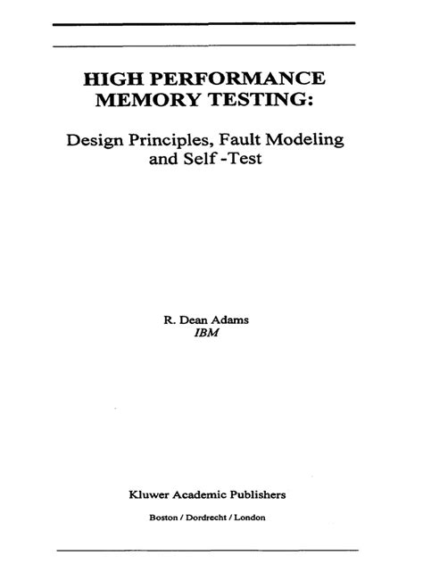 Vdocuments Mx High Performance Memory Testing Design Principles Fault