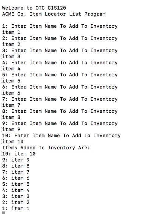 string how to store user input into a list then output results c