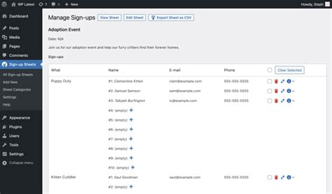 Sign Up Sheets Wordpress Plugin Fetch Designs